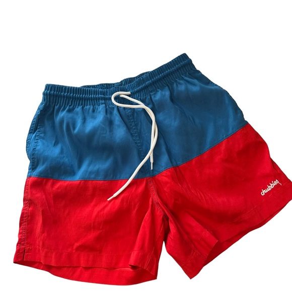 chubbies | Swim | Chubbies Red Blue 5in Swim Trunks Medium Colorblock ...